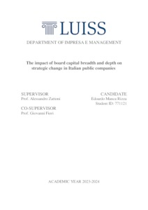 The impact of board capital breadth and depth on strategic change in Italian public companies ...